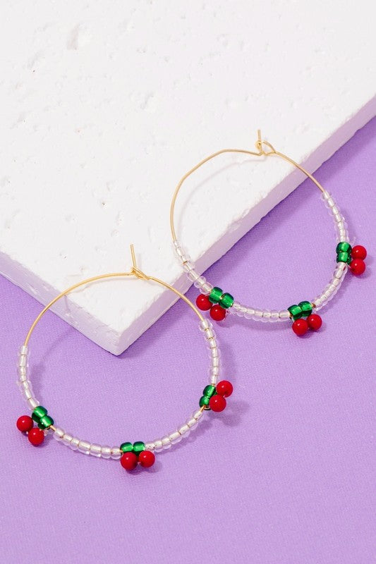 Bola Cherry Hoop Earrings